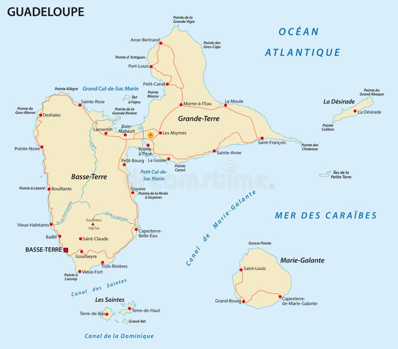 Mapa De Estradas De Guadalupe Ilustração Stock - Ilustração de projeto ...