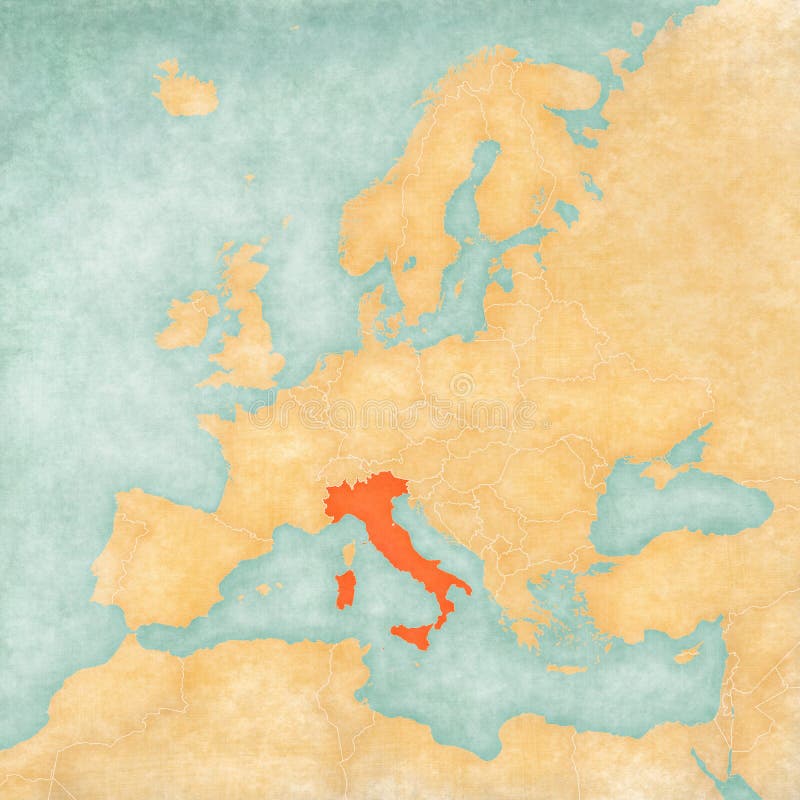 Mapa de Europa - Italia stock de ilustración. Ilustración de italia ...