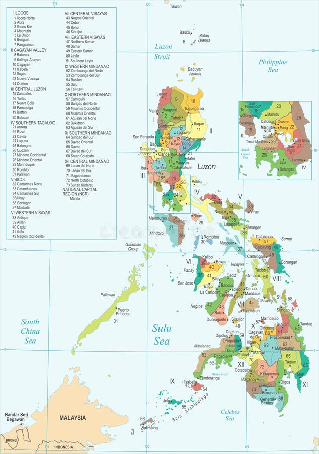 Mapa De Filipinas - Ejemplo Detallado Del Vector Stock de ilustración ...