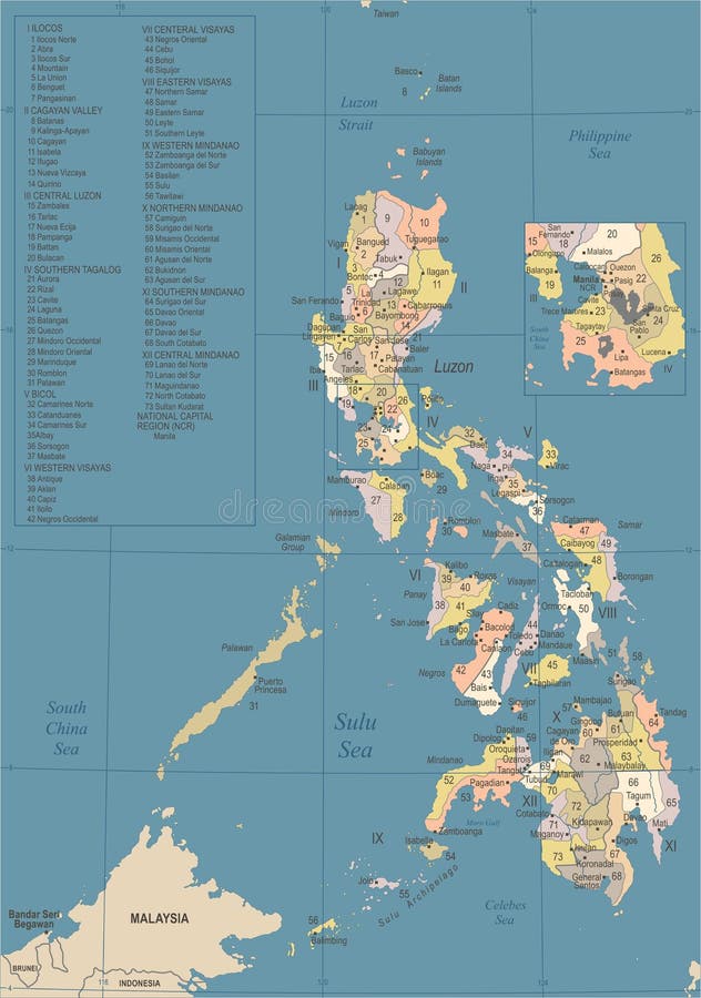 Mapa De Filipinas - Ejemplo Detallado Del Vector Stock de ilustración ...