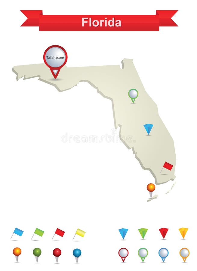 Mapa de Florida ilustração do vetor. Ilustração de fundo - 23442564
