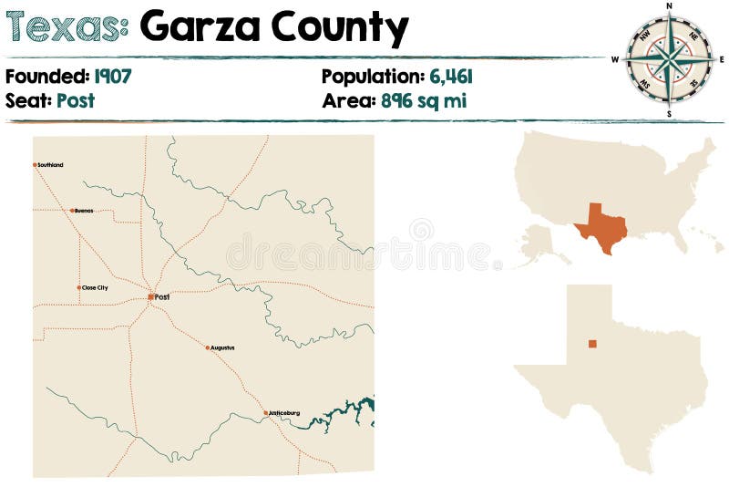 Mapa De Garza County Em Texas Ilustração do Vetor - Ilustração de mapa ...