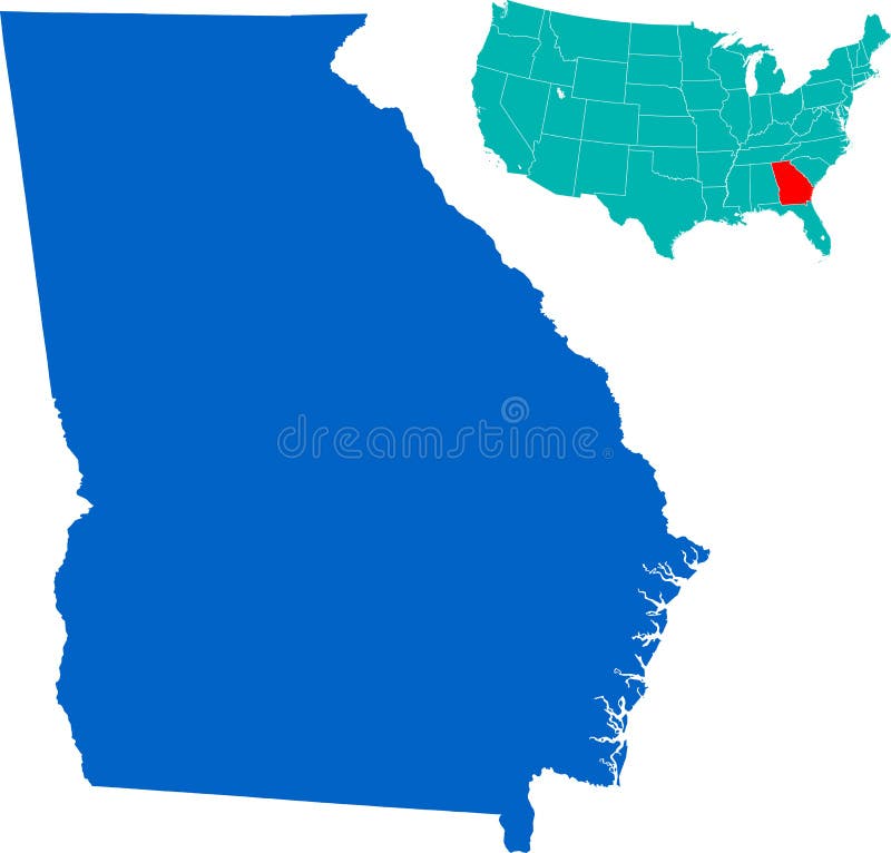 Mapa de georgia ilustración del vector. Ilustración de extracto - 204799190