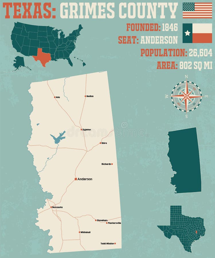 Grimes County, Texas Counties Em Texas, Estados Unidos Da América, EUA ...