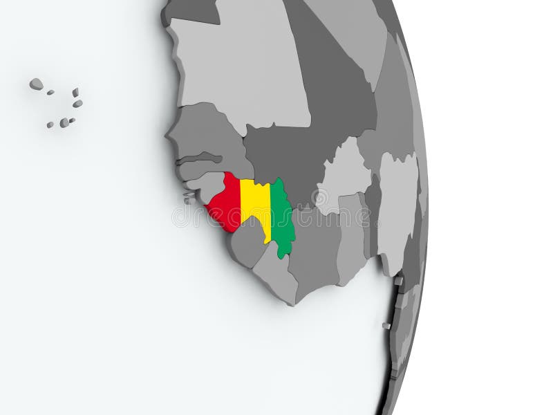 Mapa De Guinea Con La Bandera Stock de ilustración - Ilustración de ...