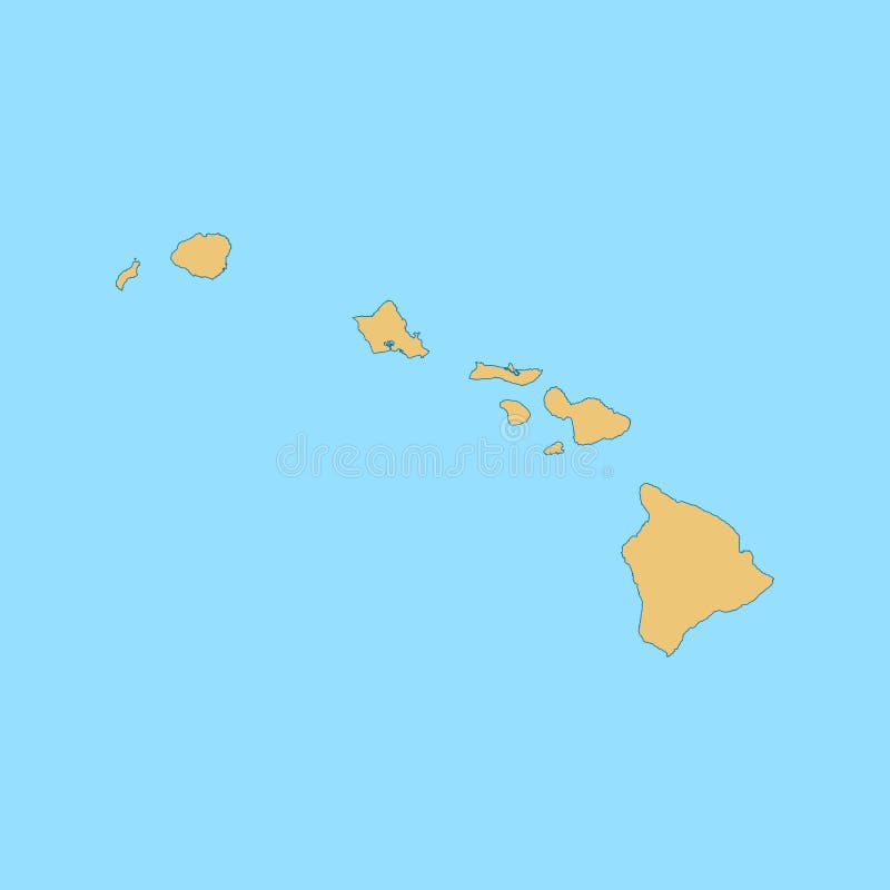Mapa de hawaii ilustración del vector. Ilustración de norte - 204820543