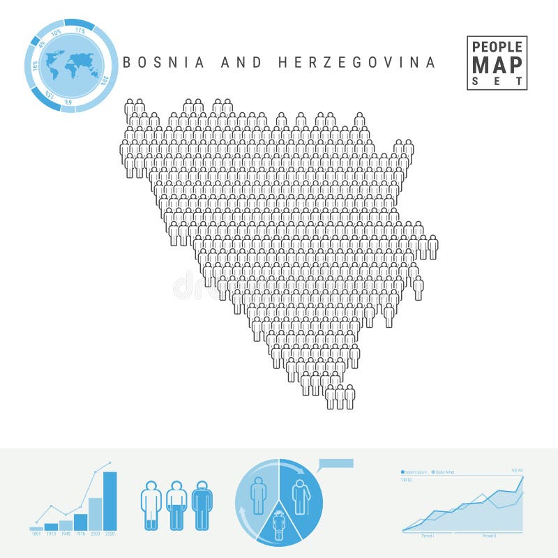 Mapa Estilizado De Bosnia Y Herzegovina 3d Isométrico Ilustración Del