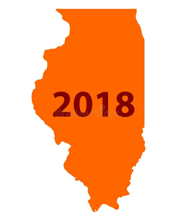 Mapa de Illinois 2018 ilustración del vector. Ilustración de ...