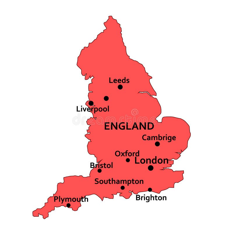Mapa de Inglaterra ilustração stock. Ilustração de britânica - 137443447