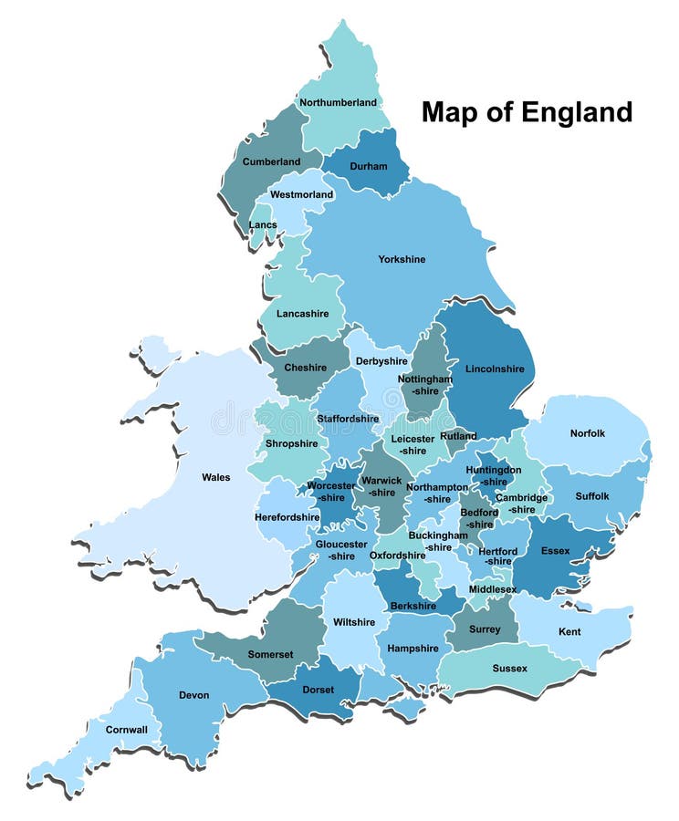 Mapa de Inglaterra ilustração do vetor. Ilustração de capital - 34272498