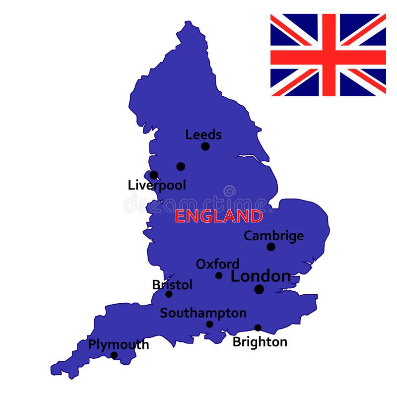 Mapa de Inglaterra ilustração stock. Ilustração de leste - 144427701