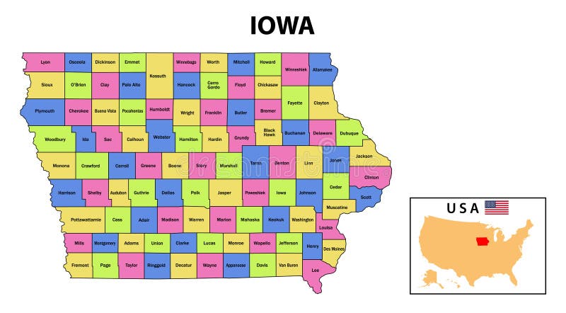 Mapa De Iowa. Mapa Distrital De Iowa Em 2020. Mapa Distrital De Iowa Em ...
