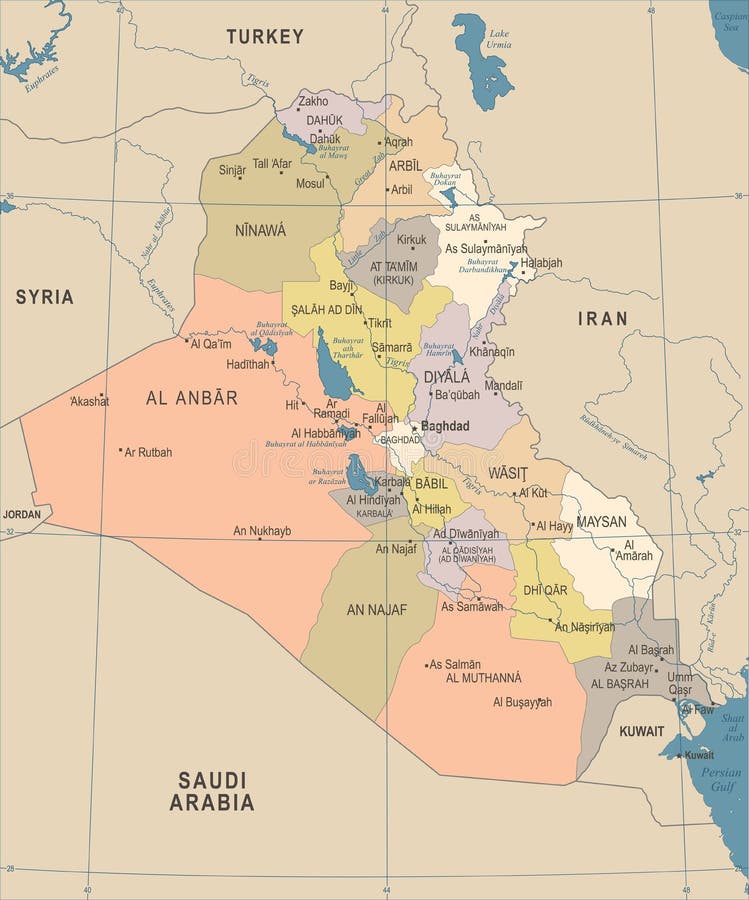 Iraq. Mapa Detallado Del Indicador. Silueta Detallada. Marca De Ondeo ...