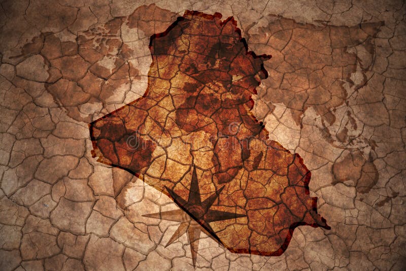 Mapa de Iraque do vintage ilustração stock. Ilustração de velho - 103295759