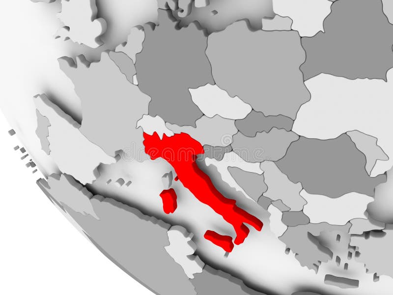 Mapa de Italia en rojo stock de ilustración. Ilustración de gris - 99855034
