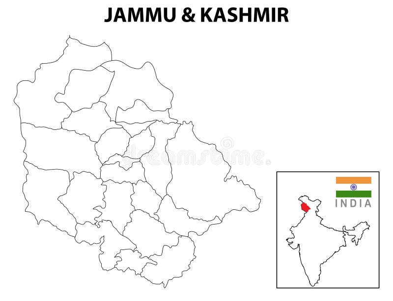 Mapa De Jammu E Caxemira. Mapa Distrital De Jammu E Caxemira Em 2020 ...