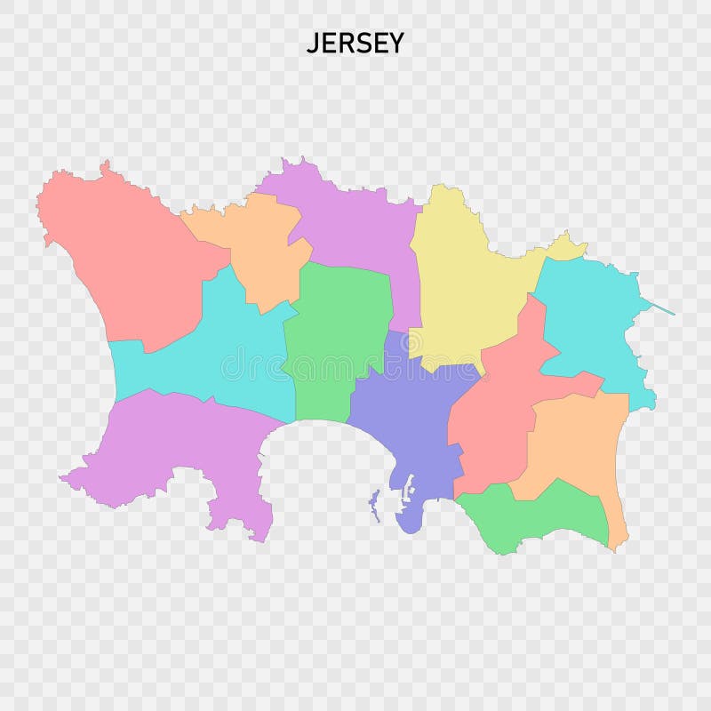 Mapa De Jersey De Color Aislado Stock de ilustración - Ilustración de ...