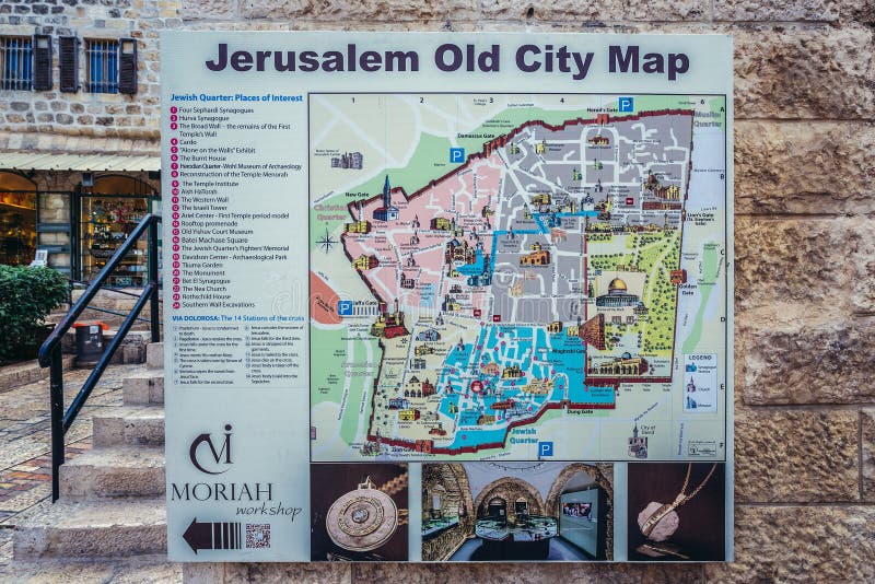 Mapa de Jerusalén Israel imagen de archivo. Imagen de geografía - 82615869