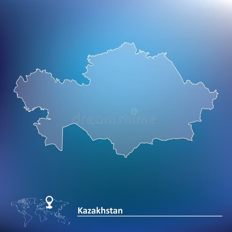 Mapa de kazakhstan ilustração do vetor. Ilustração de mapa - 125151108