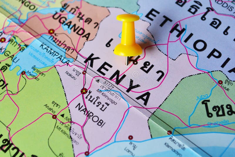 Mapa de Kenia foto de archivo. Imagen de muestra, continente - 57686274