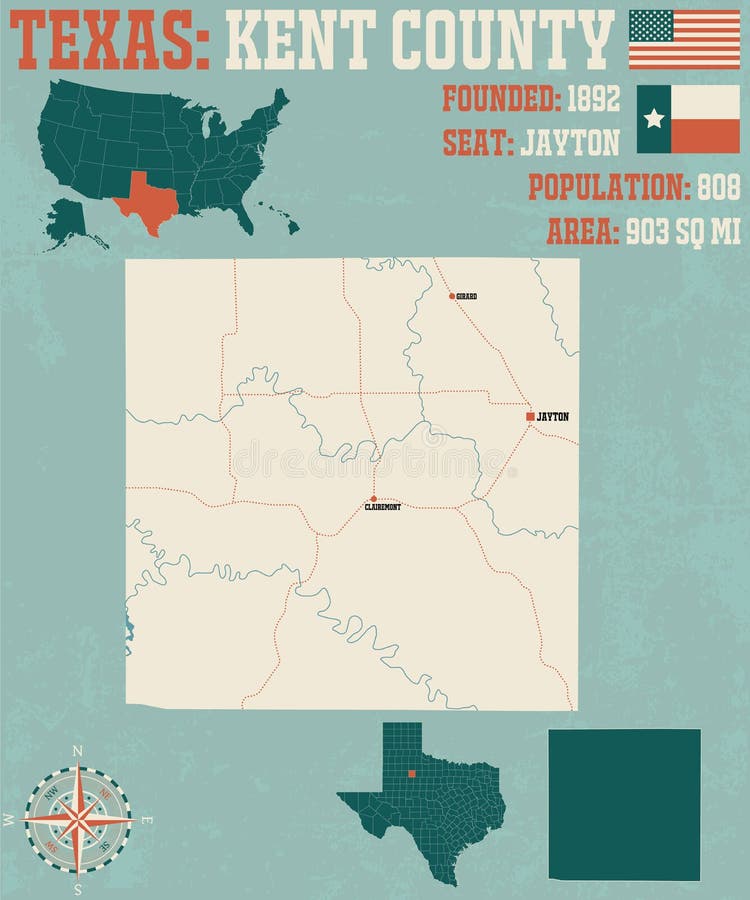 Mapa De Kent County En Tejas Ilustración del Vector - Ilustración de ...