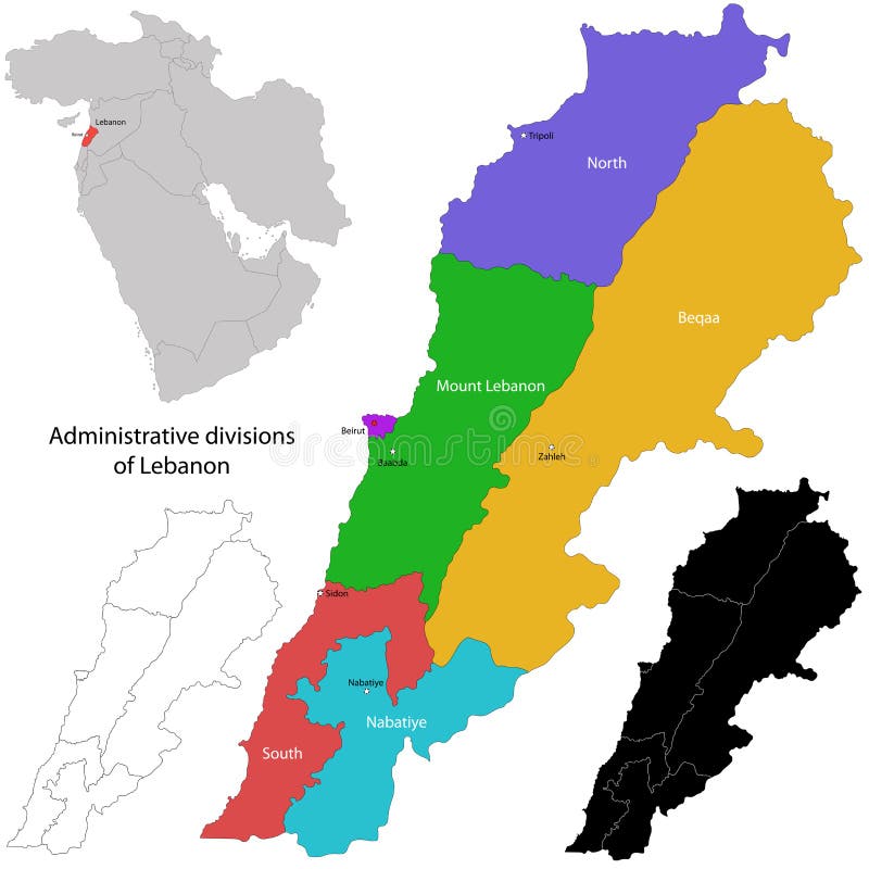 Mapa de Líbano ilustração do vetor. Ilustração de limite - 31411226
