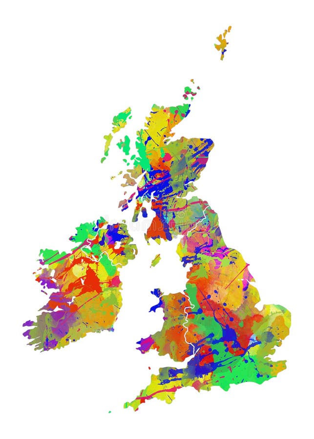 Mapa De La Acuarela De Gran Bretaña Imagen de archivo - Imagen de unido ...