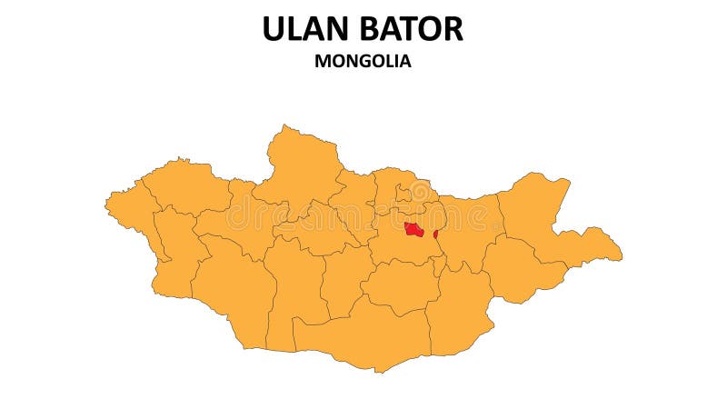 Mapa De La Badora De Ulan En Mongolia. Mapa Vectorial De Mongolia. Mapa ...