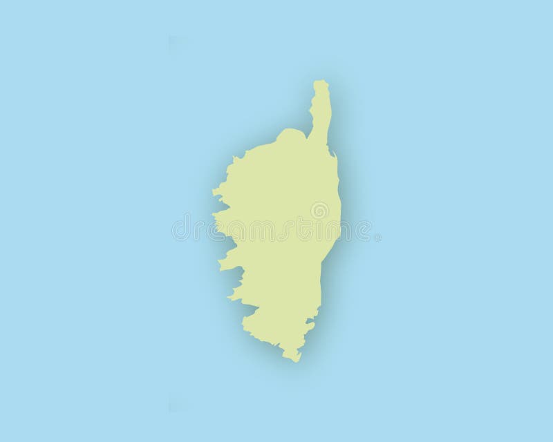 Mapa De Córcega Con La Sombra Ilustración del Vector - Ilustración de ...