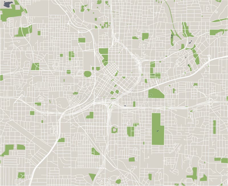 Mapa De La Ciudad De Atlanta, Los E.E.U.U. Stock de ilustración ...