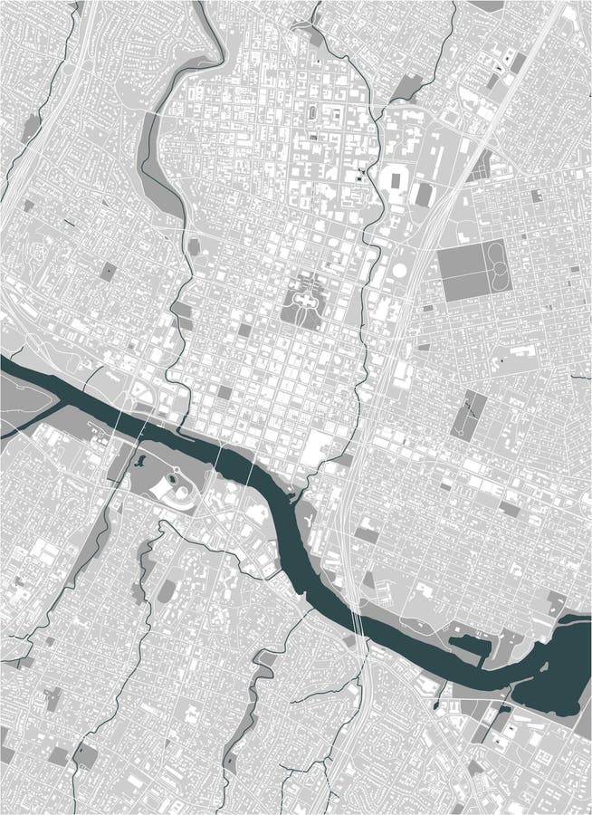 Mapa De La Ciudad De Austin Texas Usa Ilustración del Vector ...
