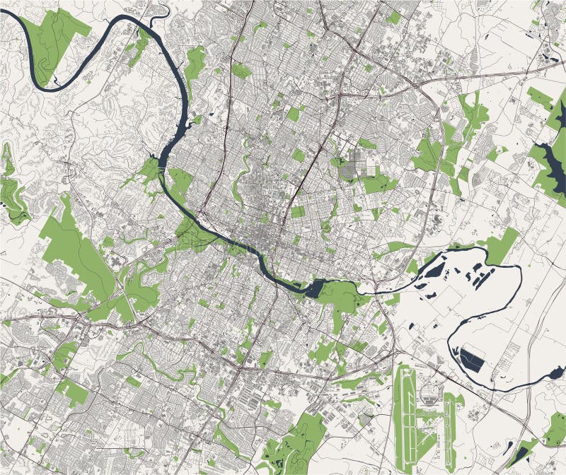 Mapa De La Ciudad De Austin Texas Usa Ilustración del Vector ...