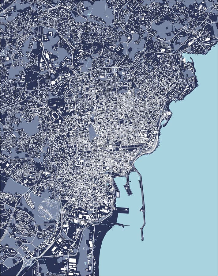 Mapa De La Ciudad De Catania Sicily Italy Ilustración del Vector ...