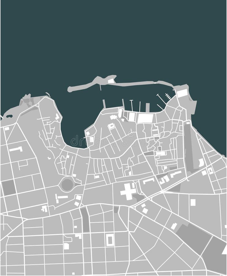 Mapa De La Ciudad De Chania Crete Grecia Ilustración del Vector ...