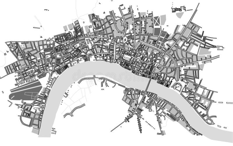 Mapa De La Ciudad De Londres, Gran Bretaña Stock de ilustración ...