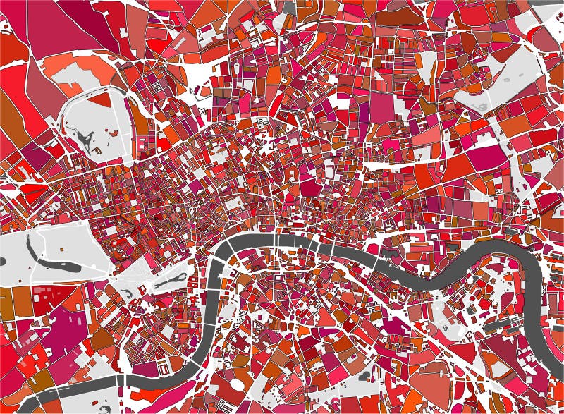 Mapa De La Ciudad De Londres, Gran Bretaña Stock de ilustración ...