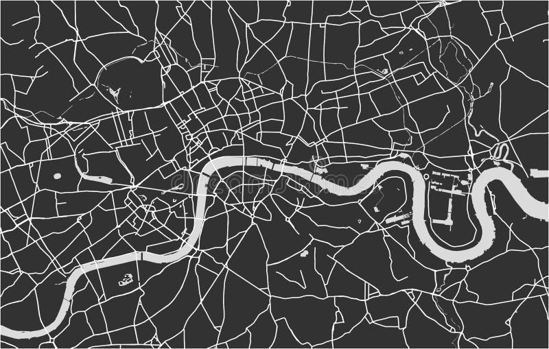 Mapa De La Ciudad De Londres, Gran Bretaña Stock de ilustración - Ilustración de grande, centro ...