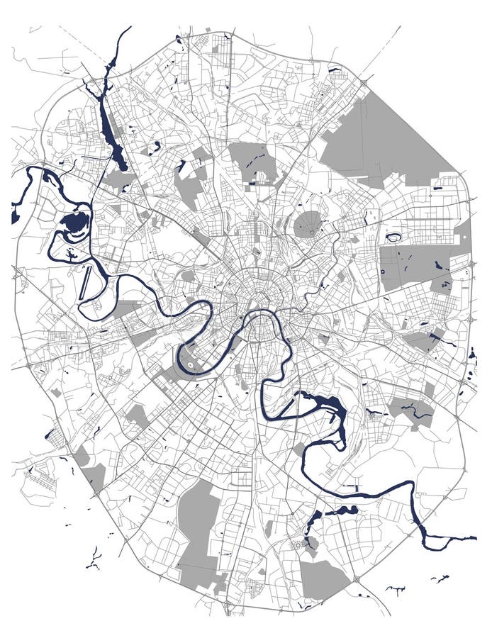 Mapa De La Ciudad De Moscú, Rusia Ilustración del Vector - Ilustración ...