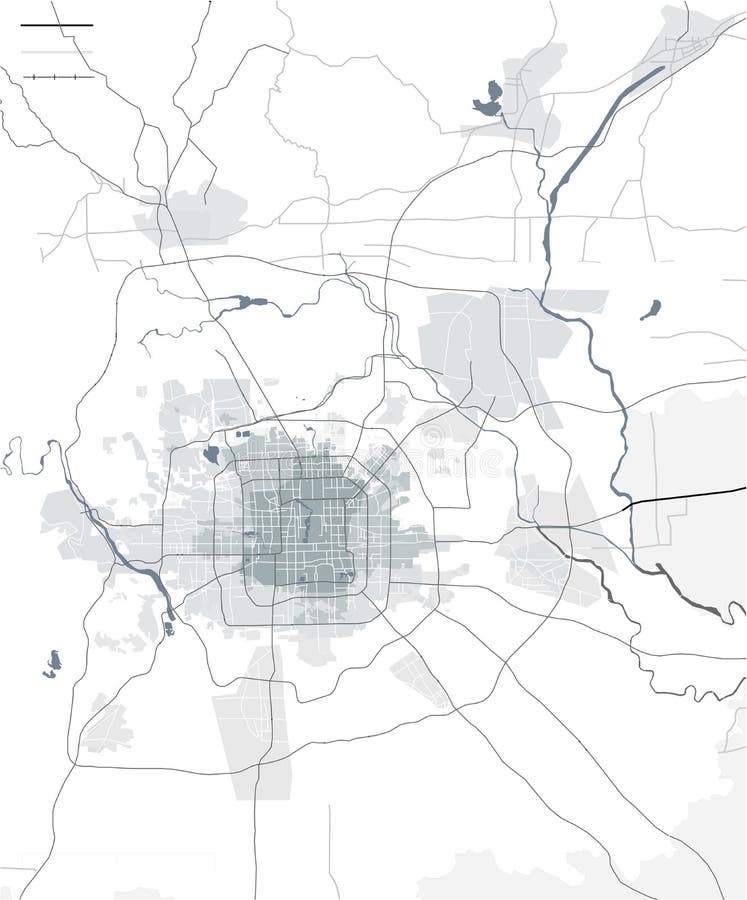 Mapa De La Ciudad De Pekín, China Stock de ilustración - Ilustración de ...