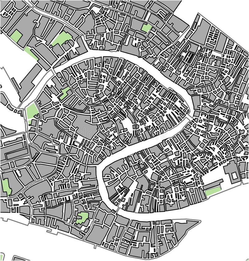 Mapa De La Ciudad De Venecia, Italia Stock de ilustración - Ilustración ...