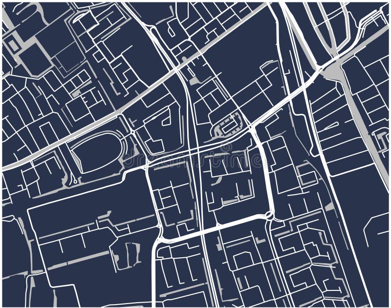 Mapa De La Ciudad De Delft, PaÃ­ses Bajos Stock de ilustración ...
