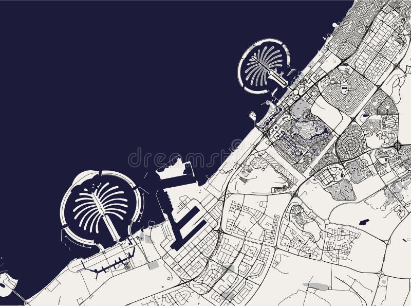 Mapa De La Ciudad De Dubai, United Arab Emirates UAE Stock de ...