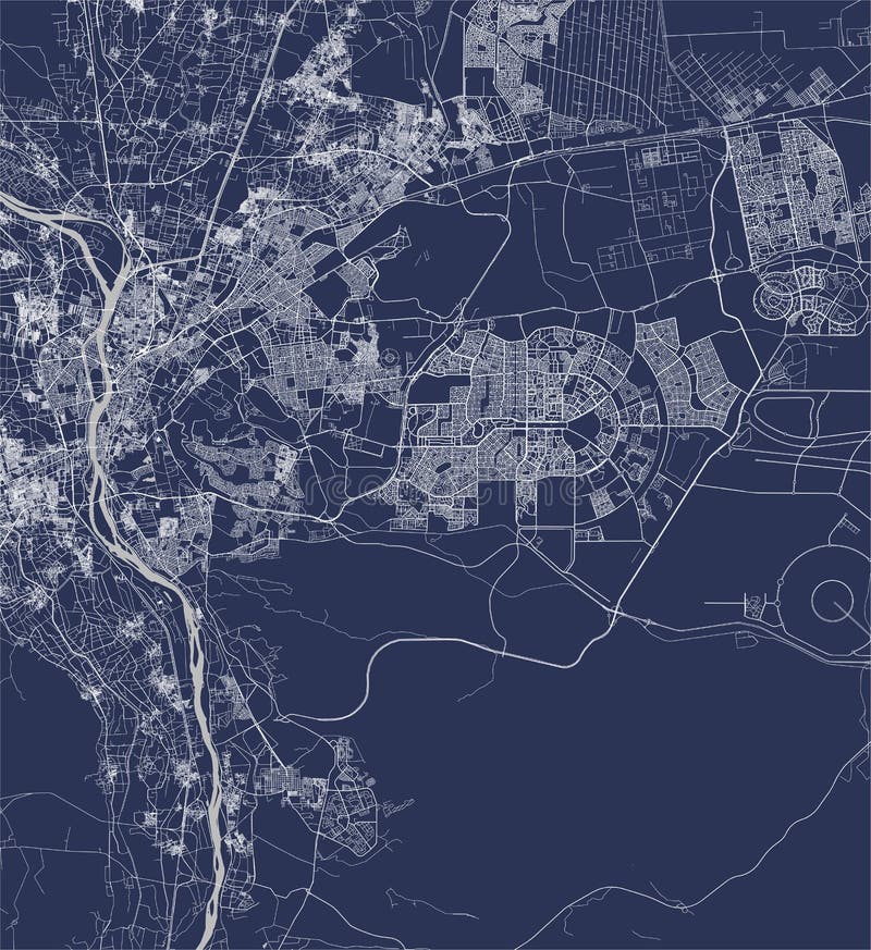 Mapa De La Ciudad De El Cairo, Giza, Egipto Stock de ilustración ...