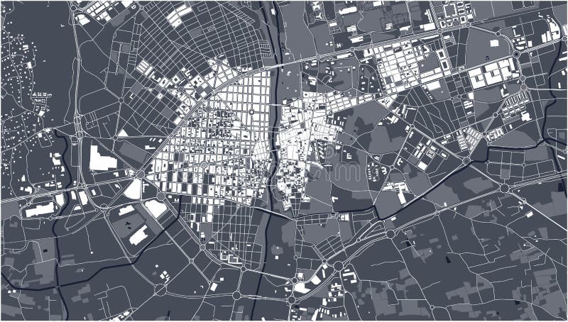 Mapa De La Ciudad De Elche España Ilustración del Vector - Ilustración ...