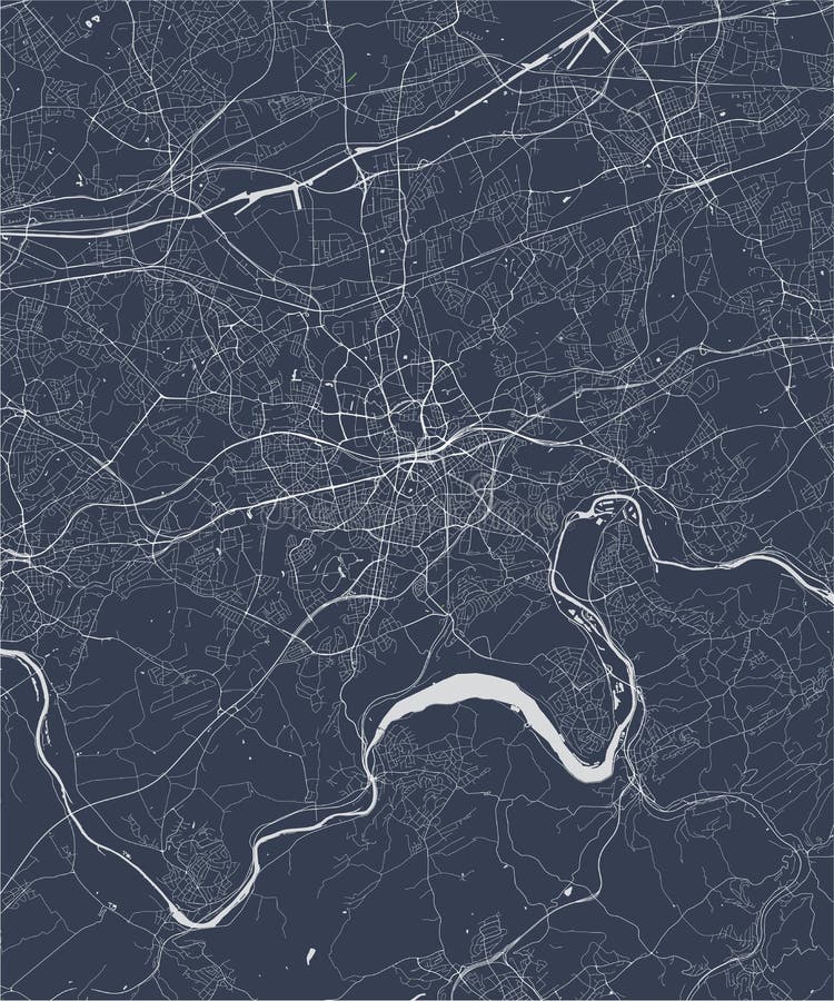 Mapa De La Ciudad De Essen, Alemania Stock de ilustración - Ilustración ...