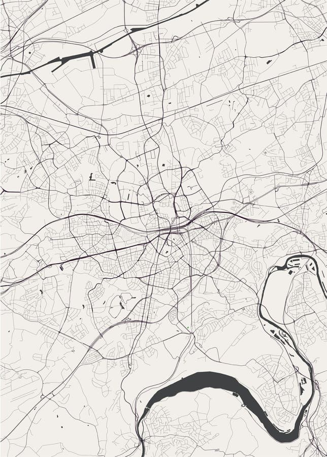 Mapa De La Ciudad De Essen, Alemania Stock de ilustración - Ilustración ...