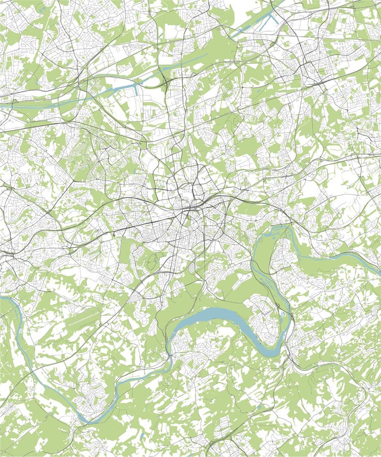 Mapa De La Ciudad De Essen, Alemania Stock de ilustración - Ilustración ...