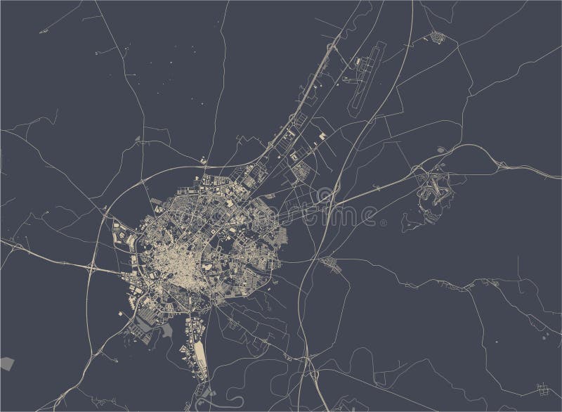 Mapa De La Ciudad De Jerez De La Frontera España Stock de ilustración ...