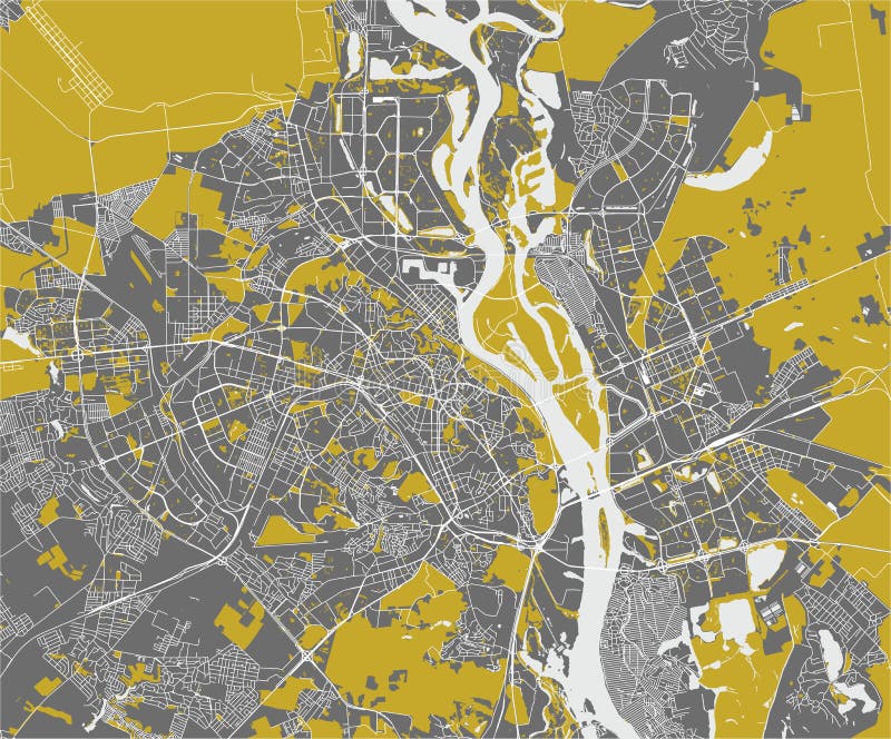 Mapa De La Ciudad De Kiev, Ucrania Stock de ilustración - Ilustración ...