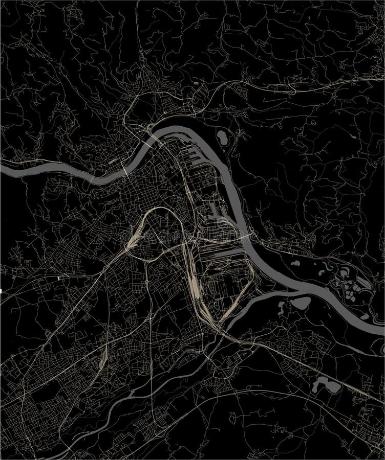 Mapa De La Ciudad De Linz Austria Ilustración del Vector - Ilustración de carretera, bosquejo ...